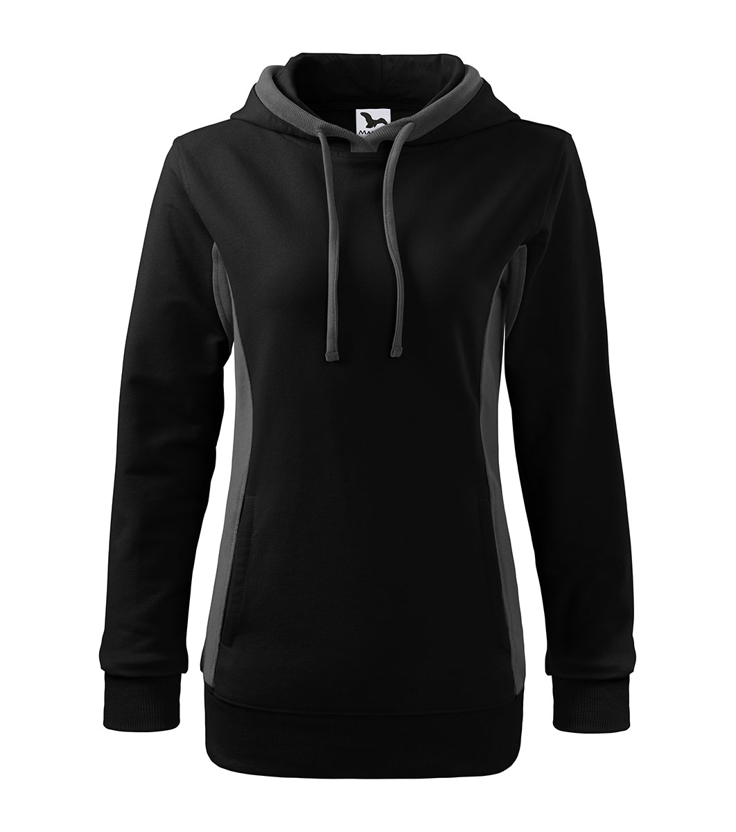 Hanorac din bumbac în negru cu glugă de damă Simone - Haine - Malfini ...